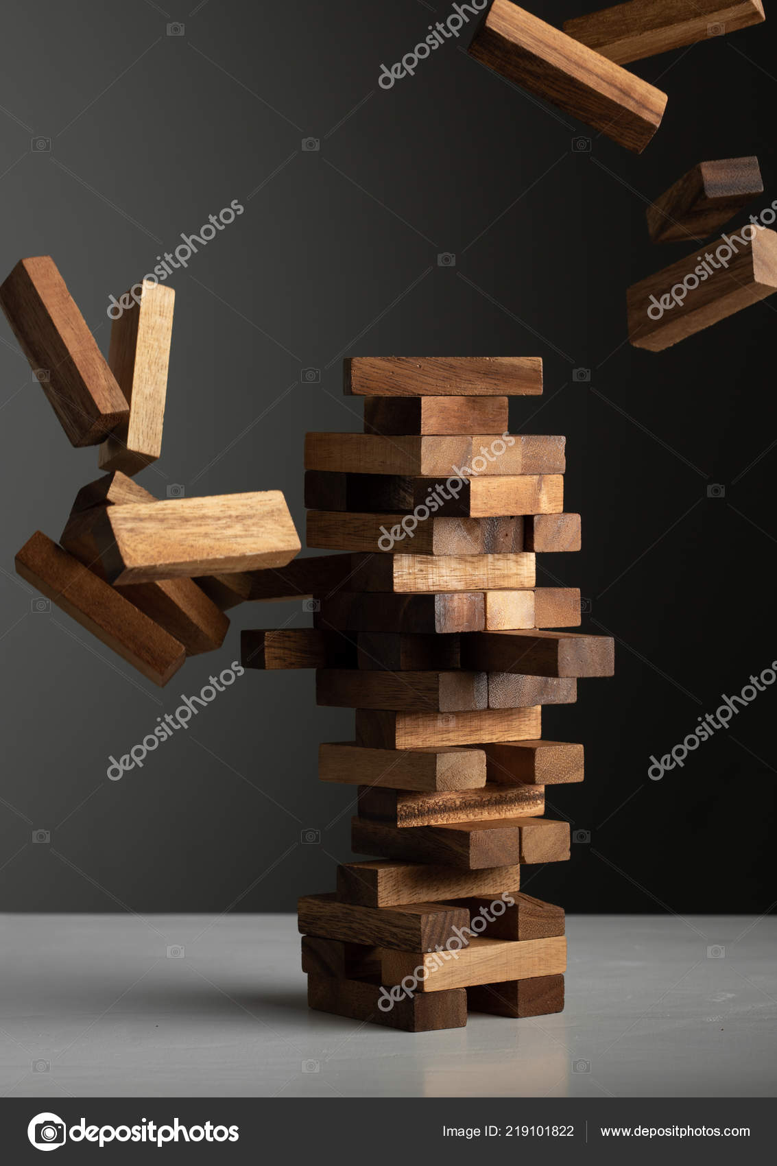 Jenga Blocks Falling