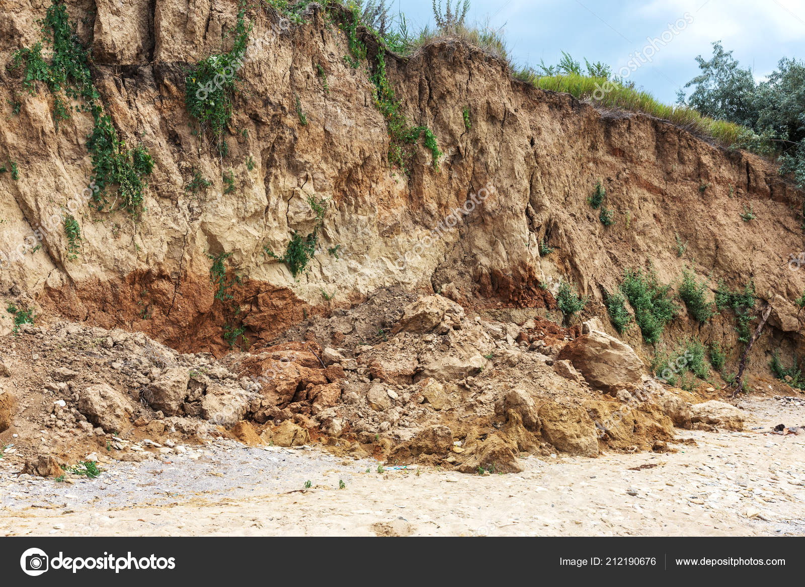Zona Deslizamiento Costa Del Mar Negro Roca Concha Roca Marina — Foto ...