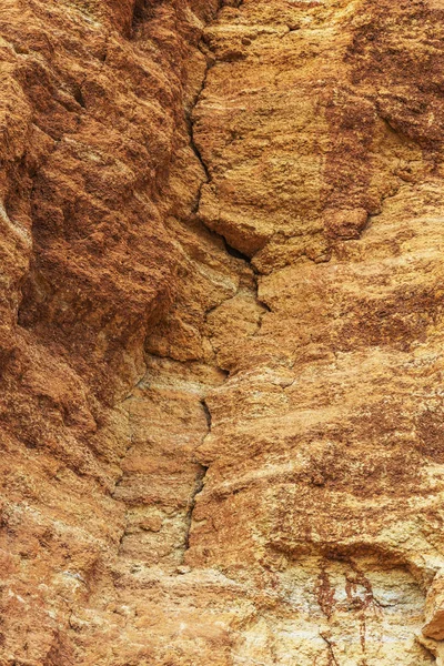 Deep cracks in the earth in the landslide zone of the sea coast after ...