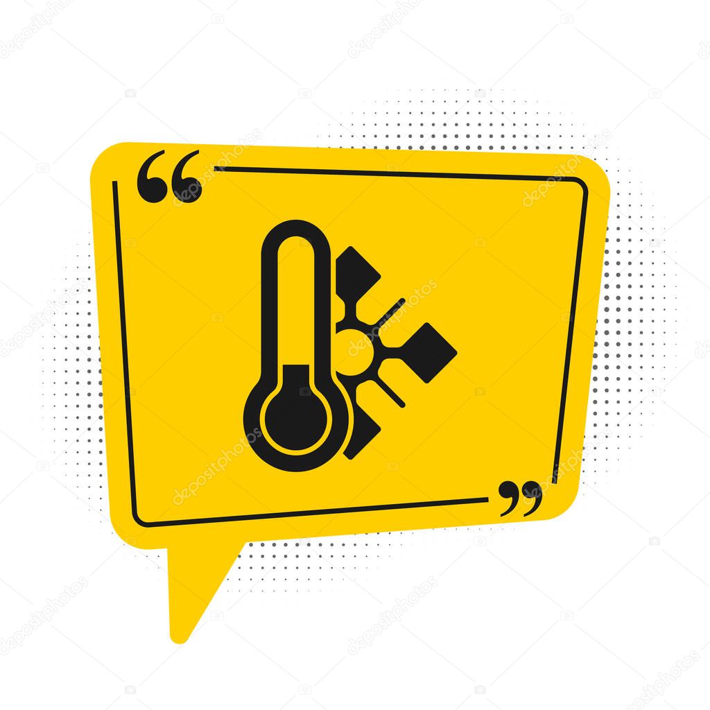 Termómetro de meteorología negra que mide el icono aislado sobre fondo ...