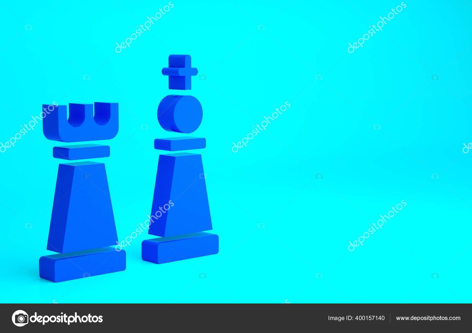 Blue Chess Icon Isolated Blue Background Business Strategy Game ...