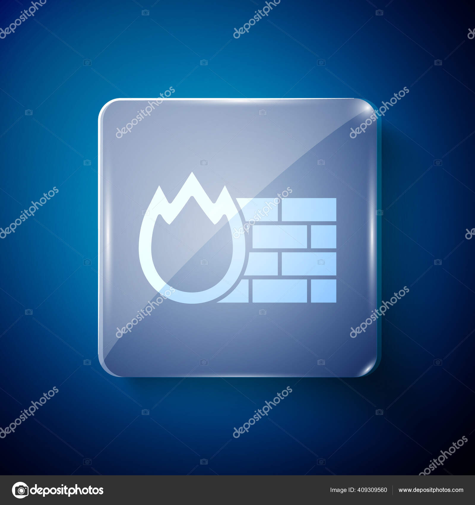Blue Firewall Icon