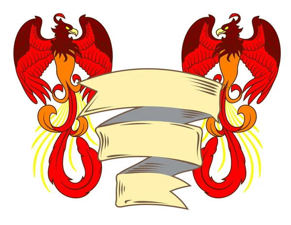 Phoenix Rose Flames Banner Stock Vector Image by ©imagoaiva #202178496