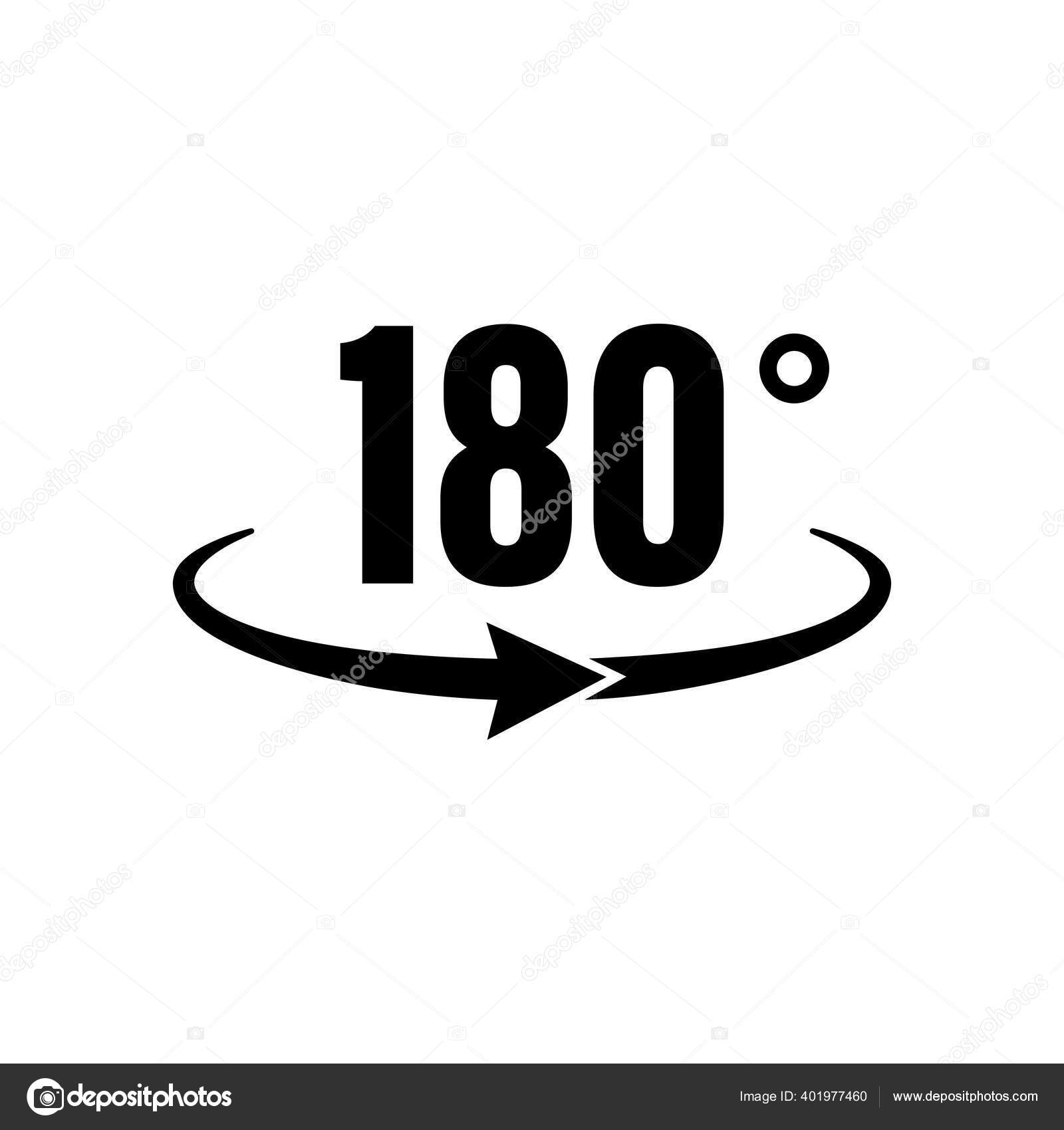 Angle 180 Degrees Icon Geometry Math Symbol Rotation Symbol Vector ⬇ ...