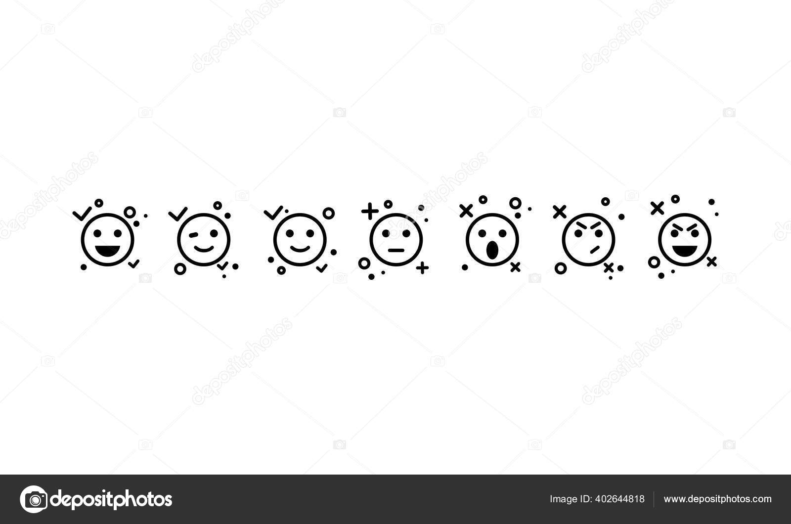 Satisfaction Level Emoji Icons Range Concept Evaluating Emotions Vector ...
