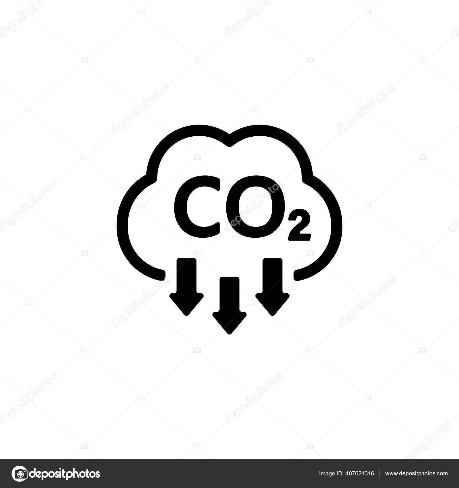Co2 Icon Carbon Dioxide Emissions Reduction Sign Vector Isolated White ...