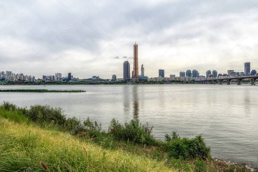 63 edificio y han vista al río a través de yeouido área tomada de ichon ...