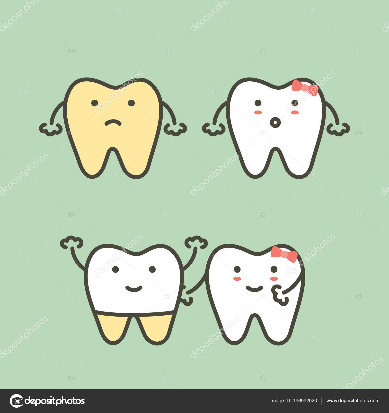 Yellow Cartoon Tooth