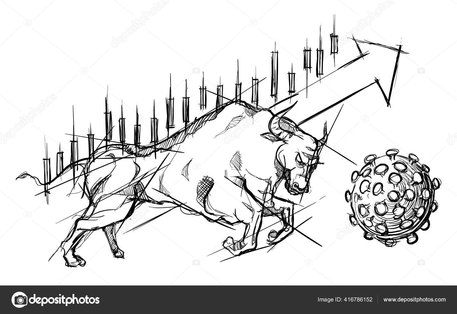 Stock Exchange Bull Drawing