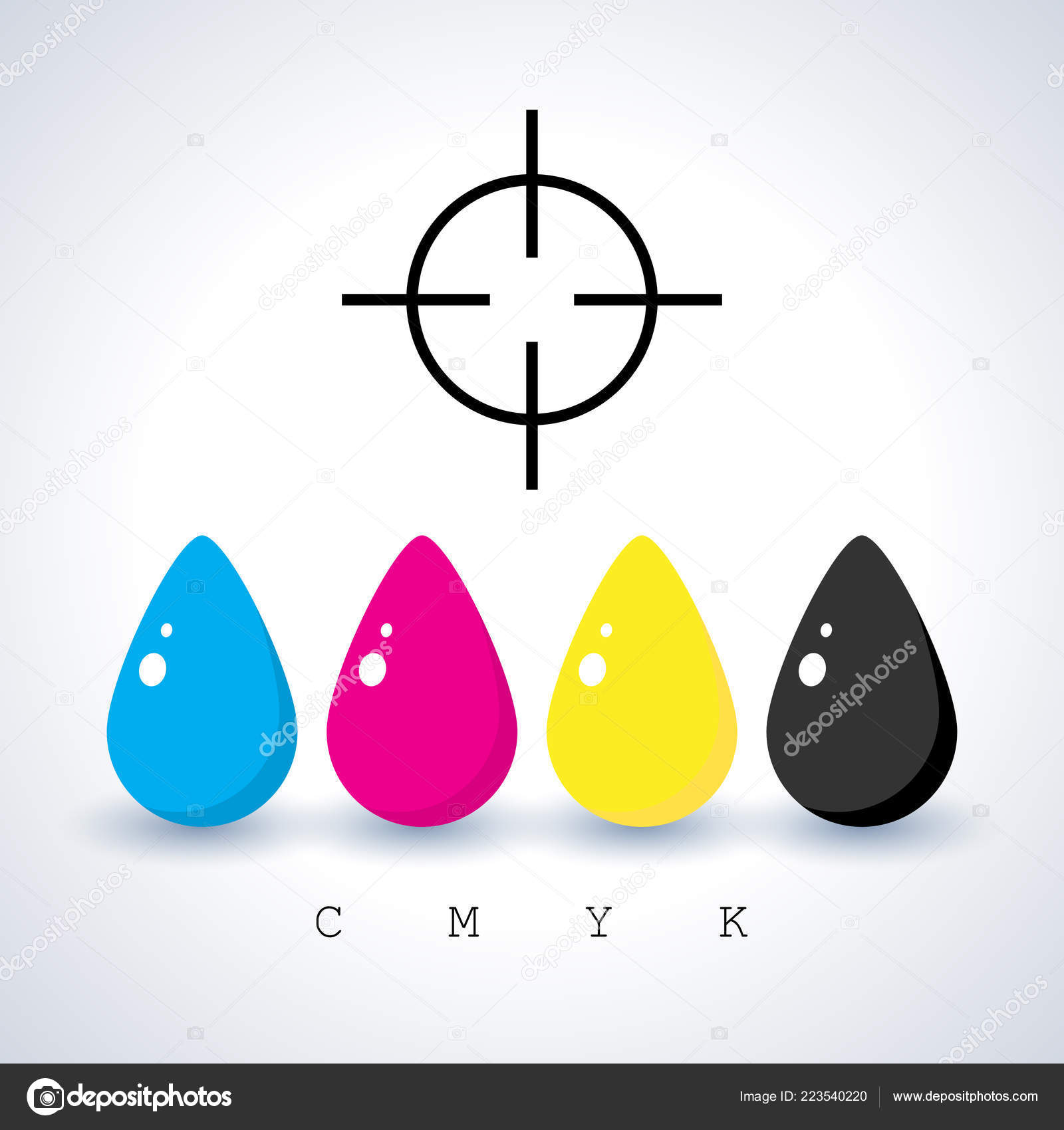 Cmyk Color Model Drops Prepress Proofing Concept Provider Printer Ink ...