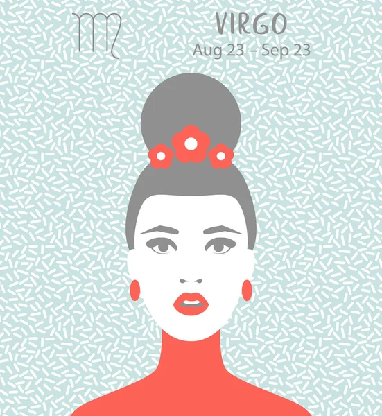 Virgo Zodiac Sign Girl Vector Illustration Astrology Zodiac Profile