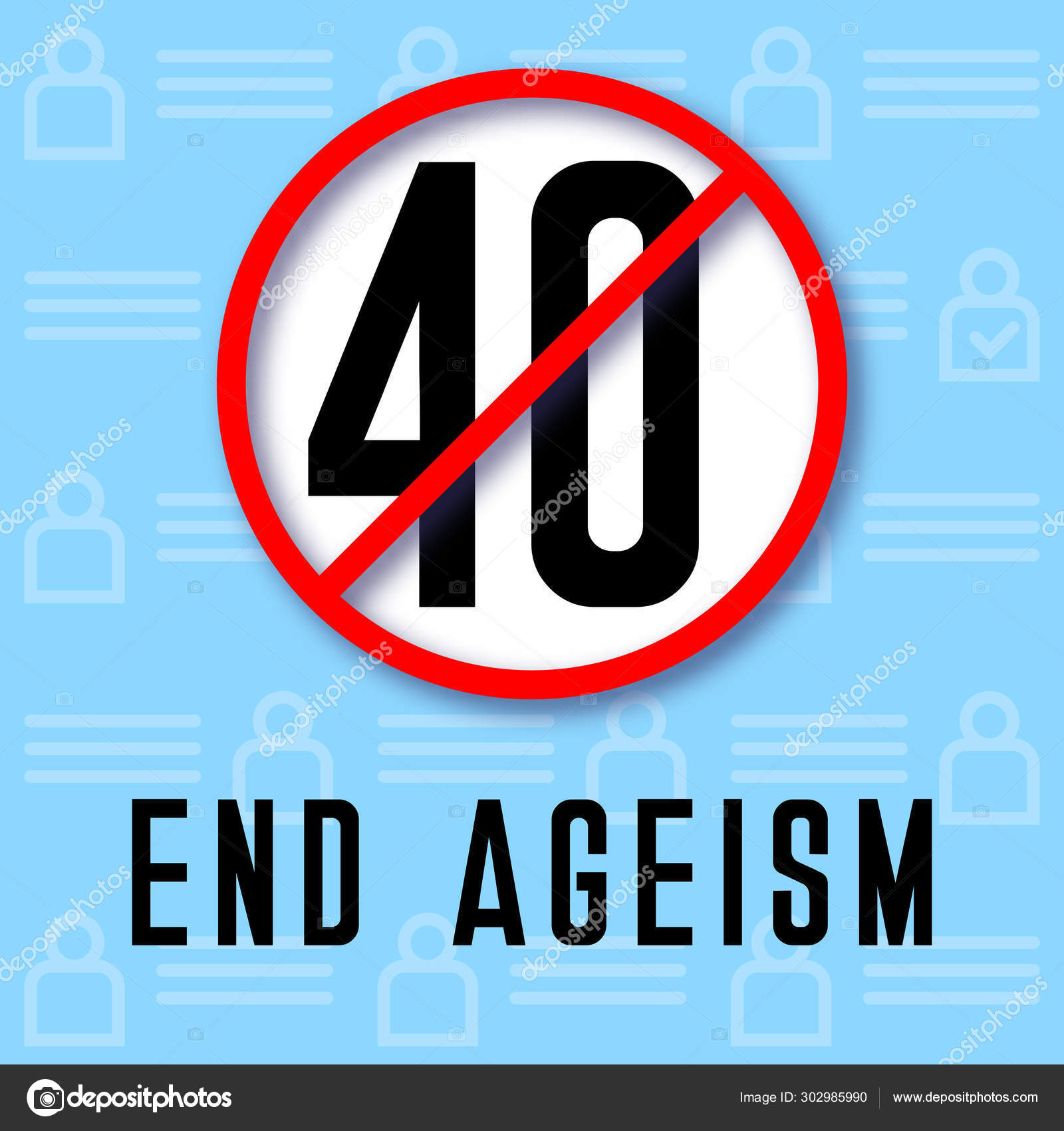 Stop ageism. And age discrimination in workplace. Stop negative age ...
