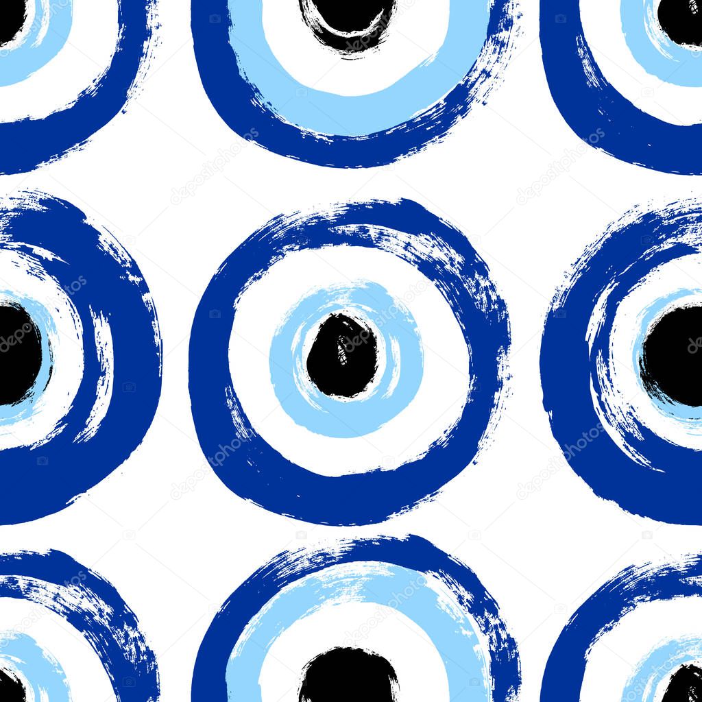 Ojo turco dibujado a mano. Patrón sin costuras con perla turca mal ojo ...