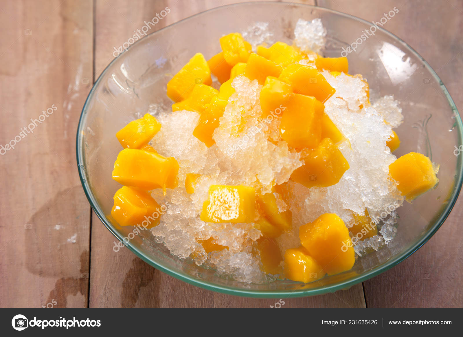 Organic Mango Fruit Ice Background Close Stock Photo by ©Imagemore ...