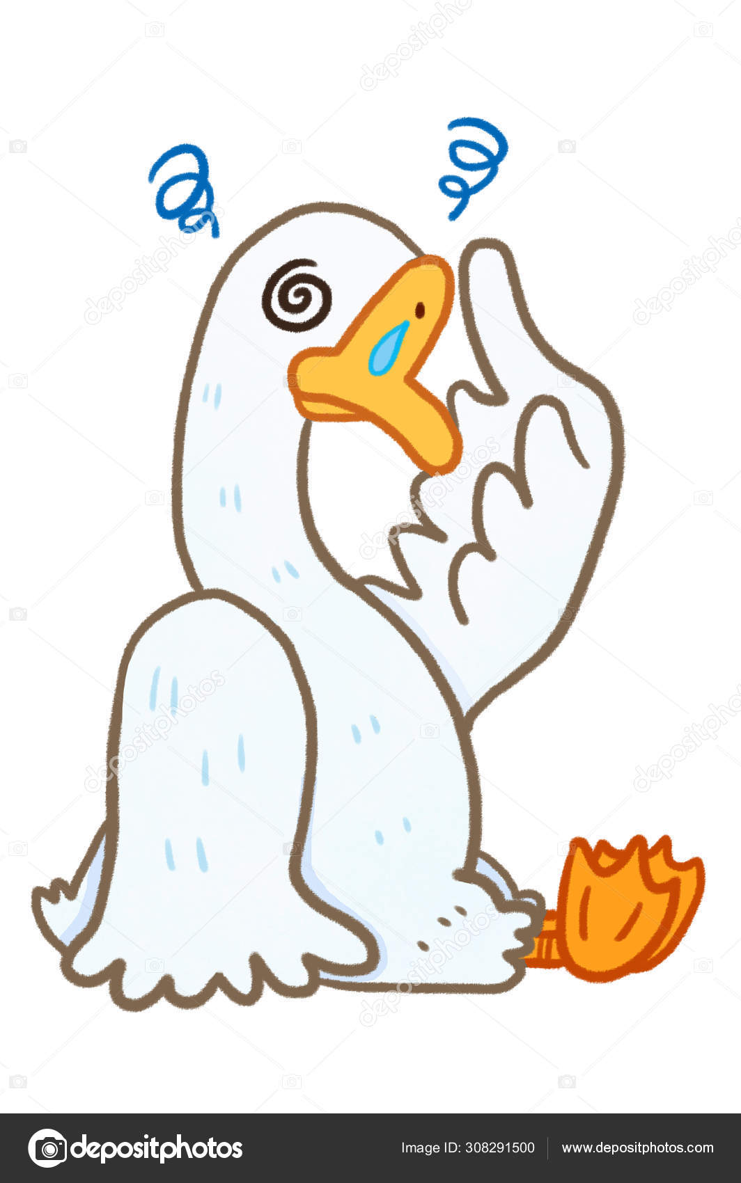 Ilustración Enfermedad Animal Infección Pato Ilustración de stock ...