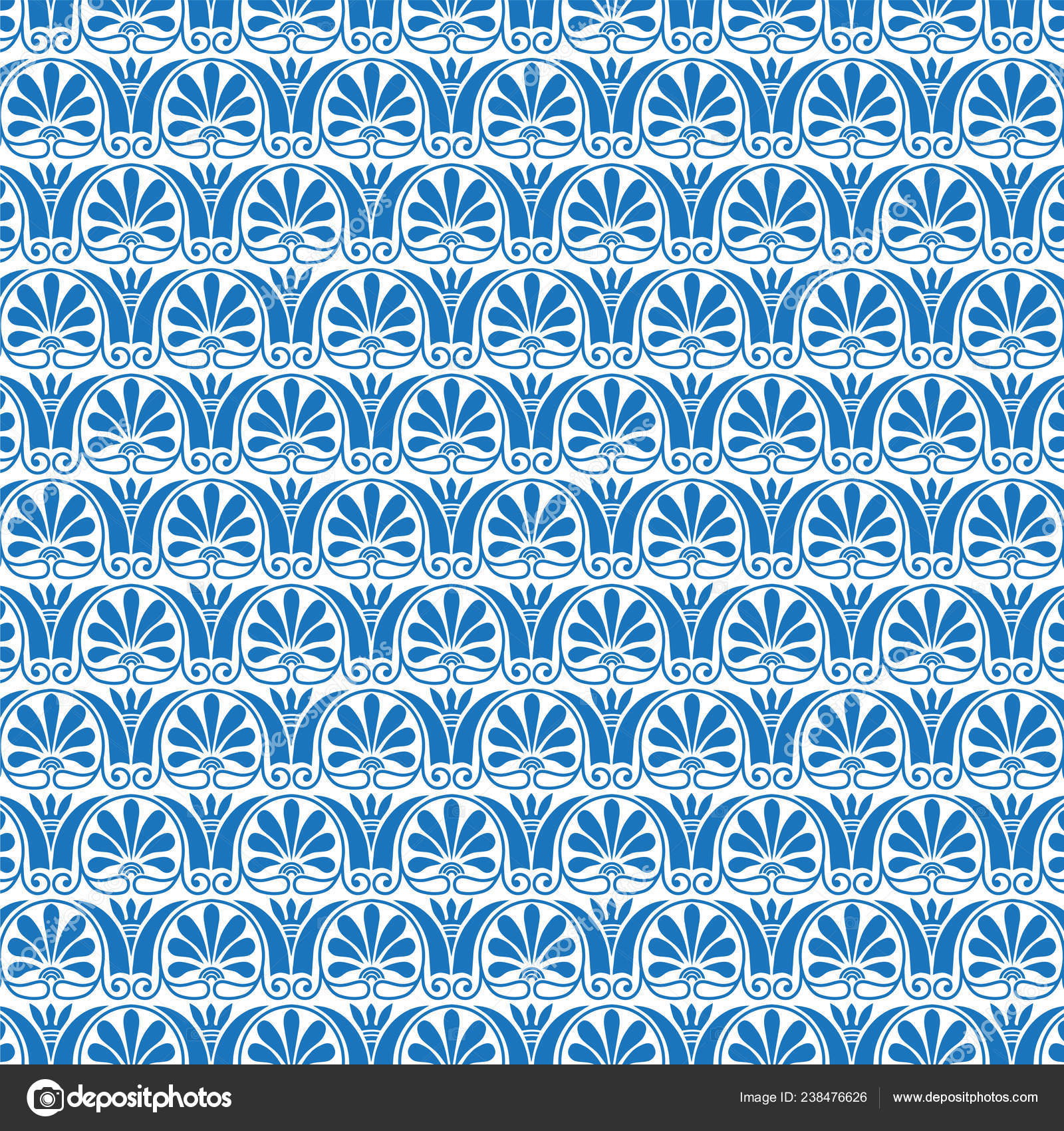 Blue White Greek Pattern Stock Vector by ©scrapster 238476626