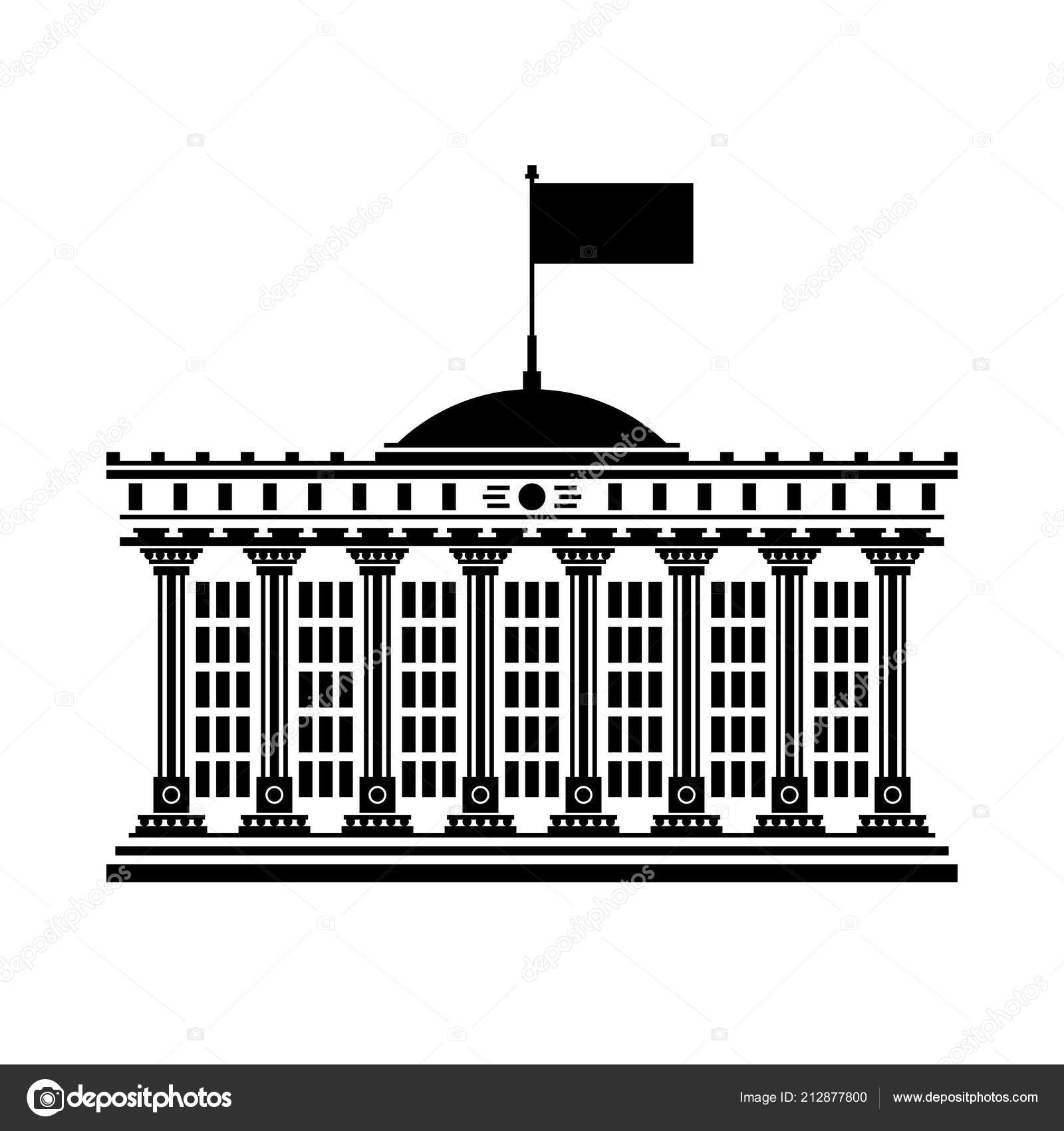 Bank House Flag Roof Isolated White Court Government Building Financial ...