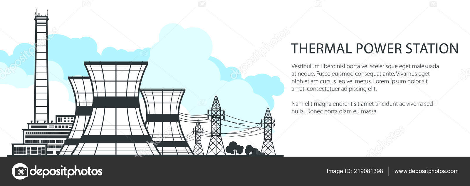 Thermal Power Station Banner Nuclear Plant Text Nuclear Reactor Power ...