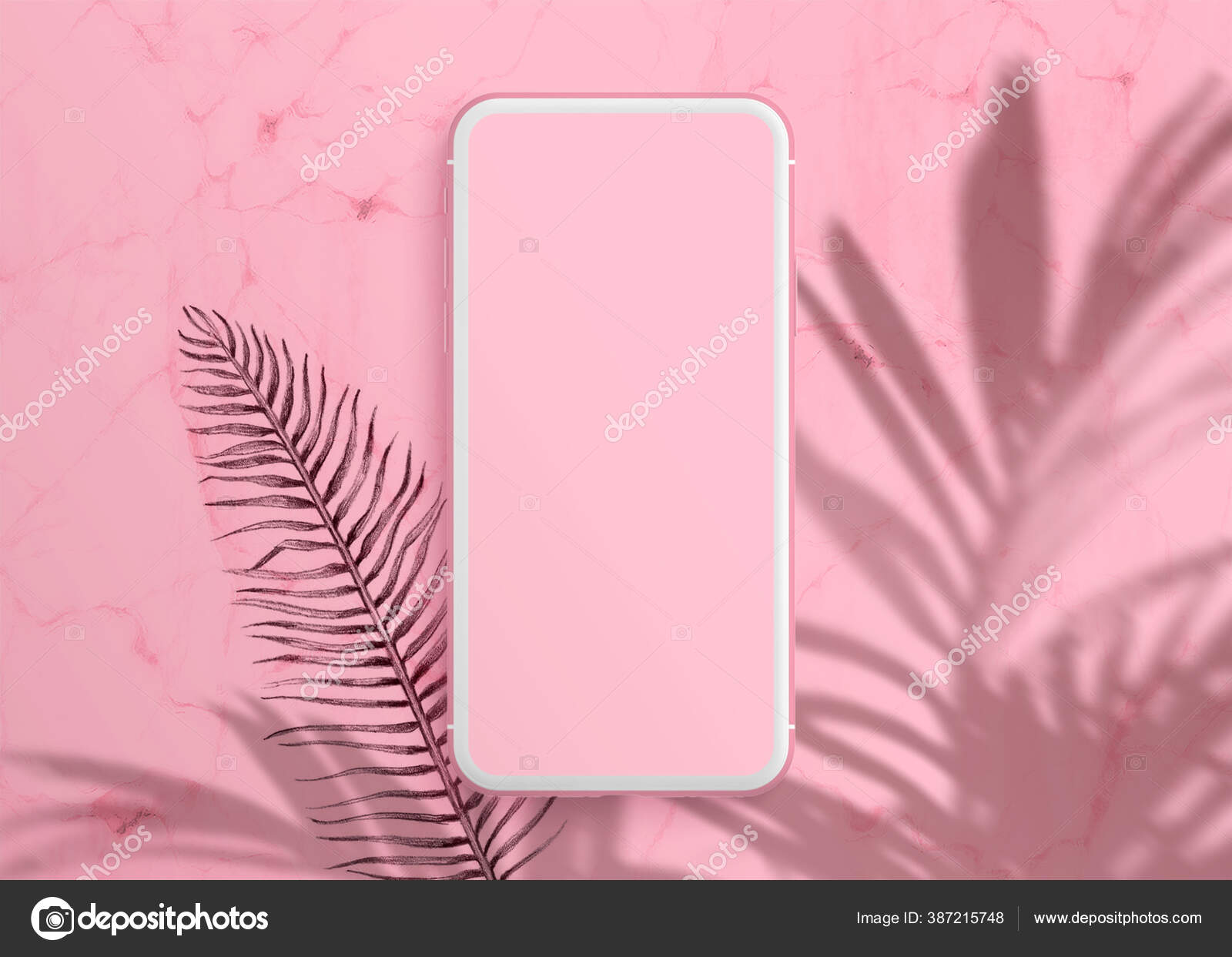 Realistic Modern Smartphone Pastel Pink Background Mock Game Design ...