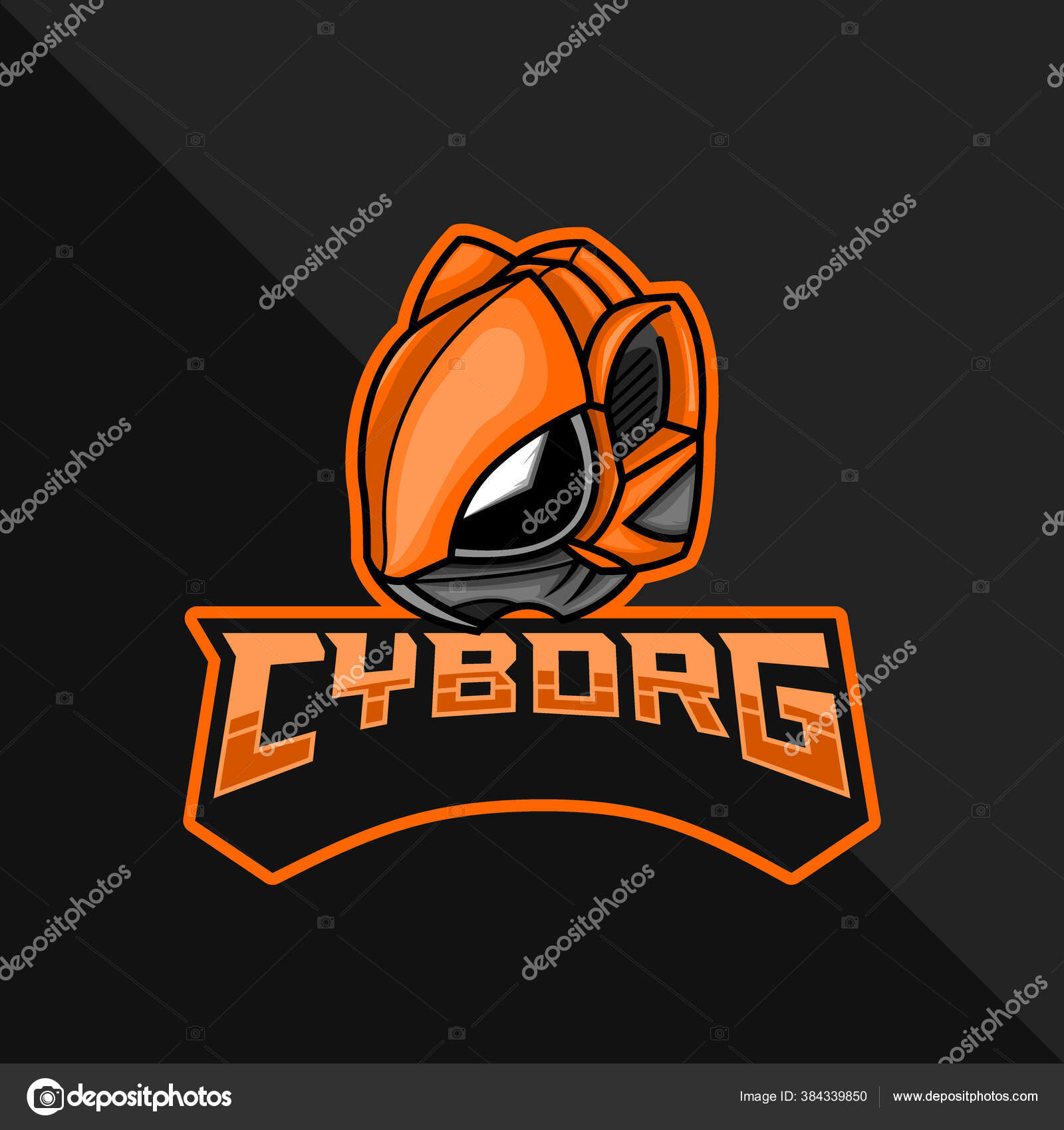 Cyborg Robot Sports Mascot Logo Vector Illustration Stock Vector by ...