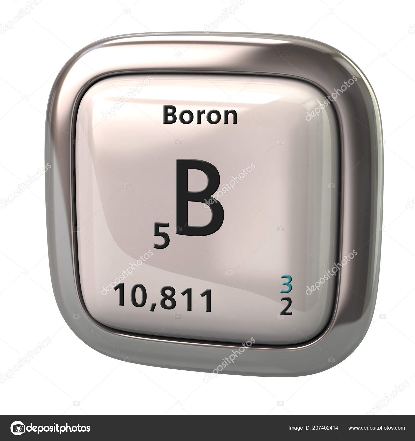 Boron Chemical Element Periodic Table Icon Illustration White ...
