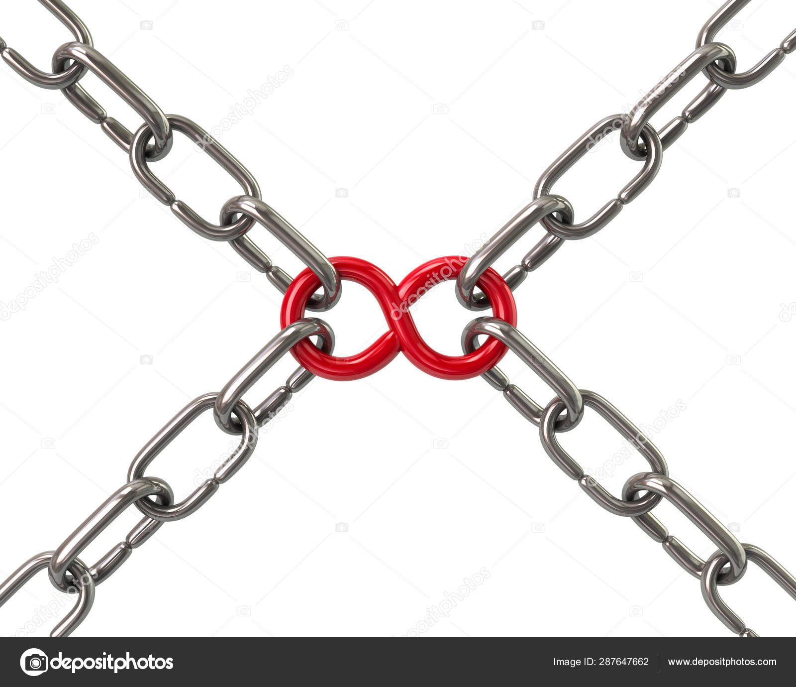 Red infinity symbol in chains 3d illustration Stock Photo by ©valdum ...