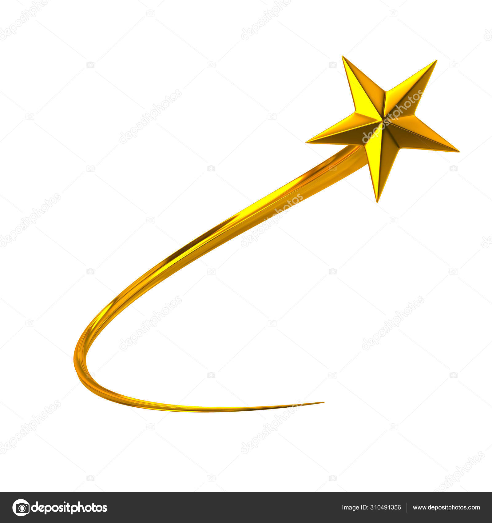 Golden Shooting Star 3d Illustration Stock Photo by ©valdum 310491356