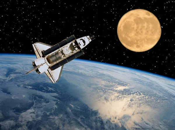 Spaces Shuttle From Earth The Moon Wallpaper