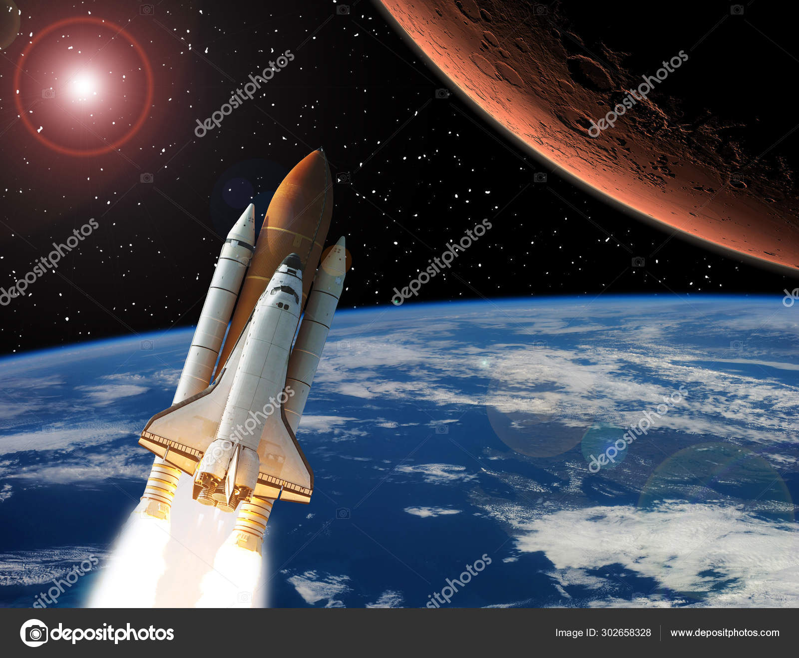 Rocket To Mars And Earth