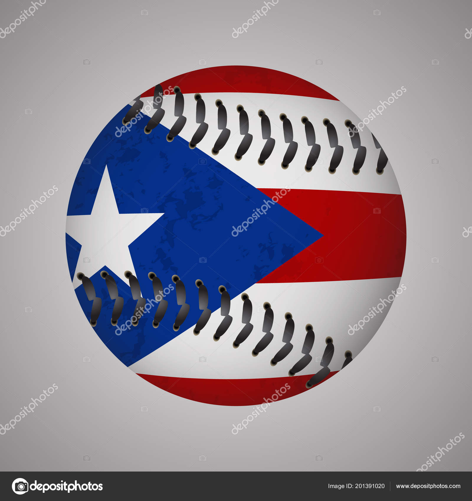 Flag Puerto Rico Form Baseball Vector Eps Stock Vector by ©vdovichenko ...