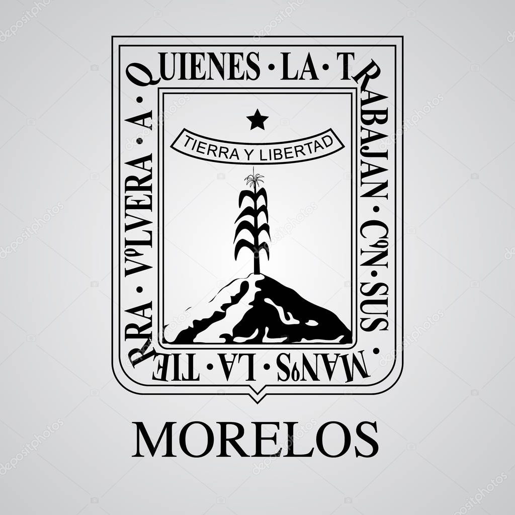 Silueta de Morelos Escudo de Armas. Estado mexicano. Ilustración ...