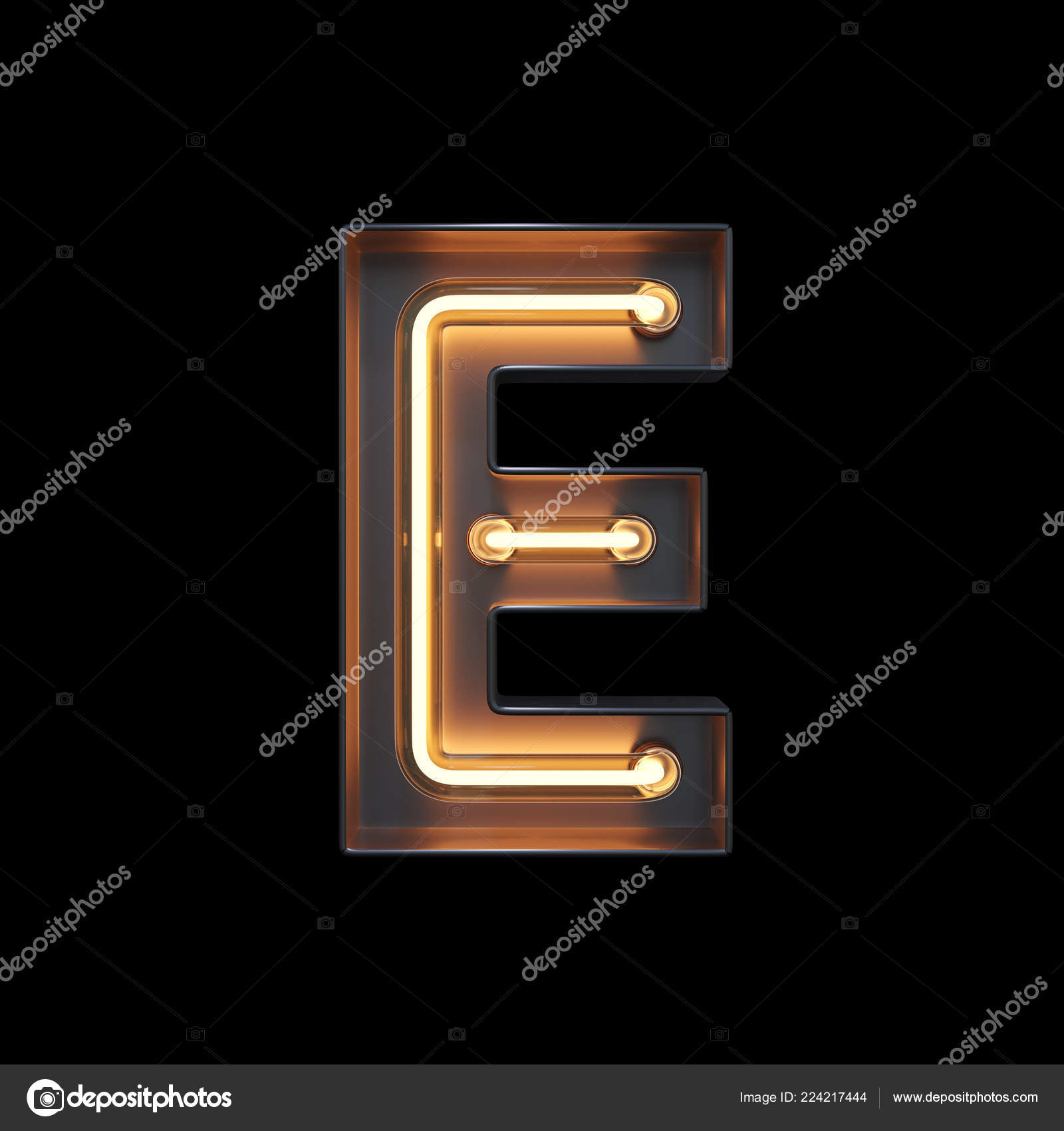 Neon Light Alphabet Clipping Path Illustration — Stock Photo ...
