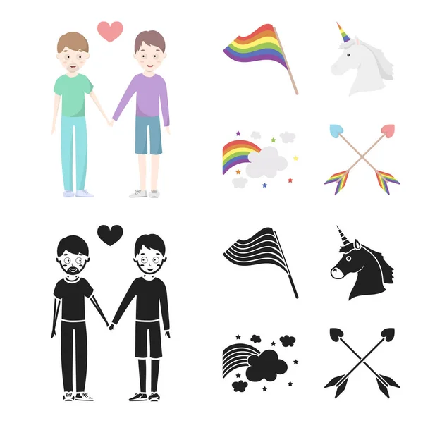 Gay icon in flat style isolated on white cartoon. Gay symbol stock ...