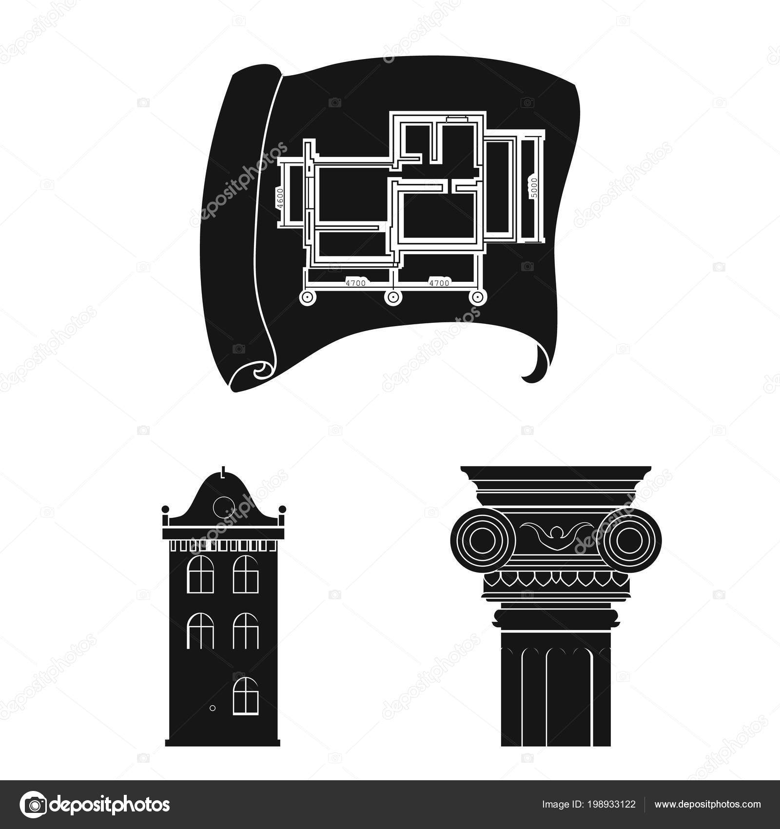 Architecture and construction black icons in set collection for design ...