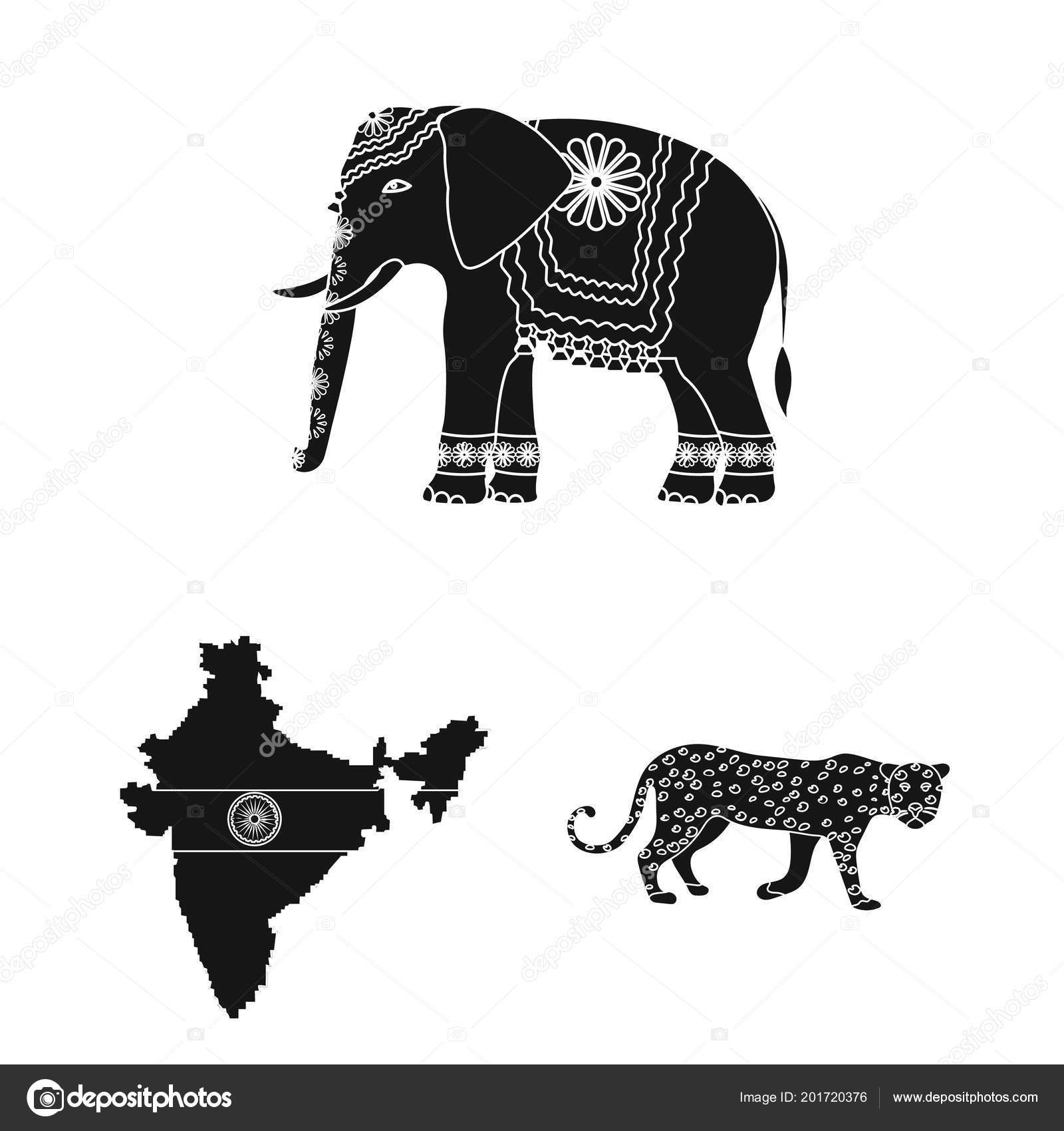 Country India black icons in set collection for design.India and ...