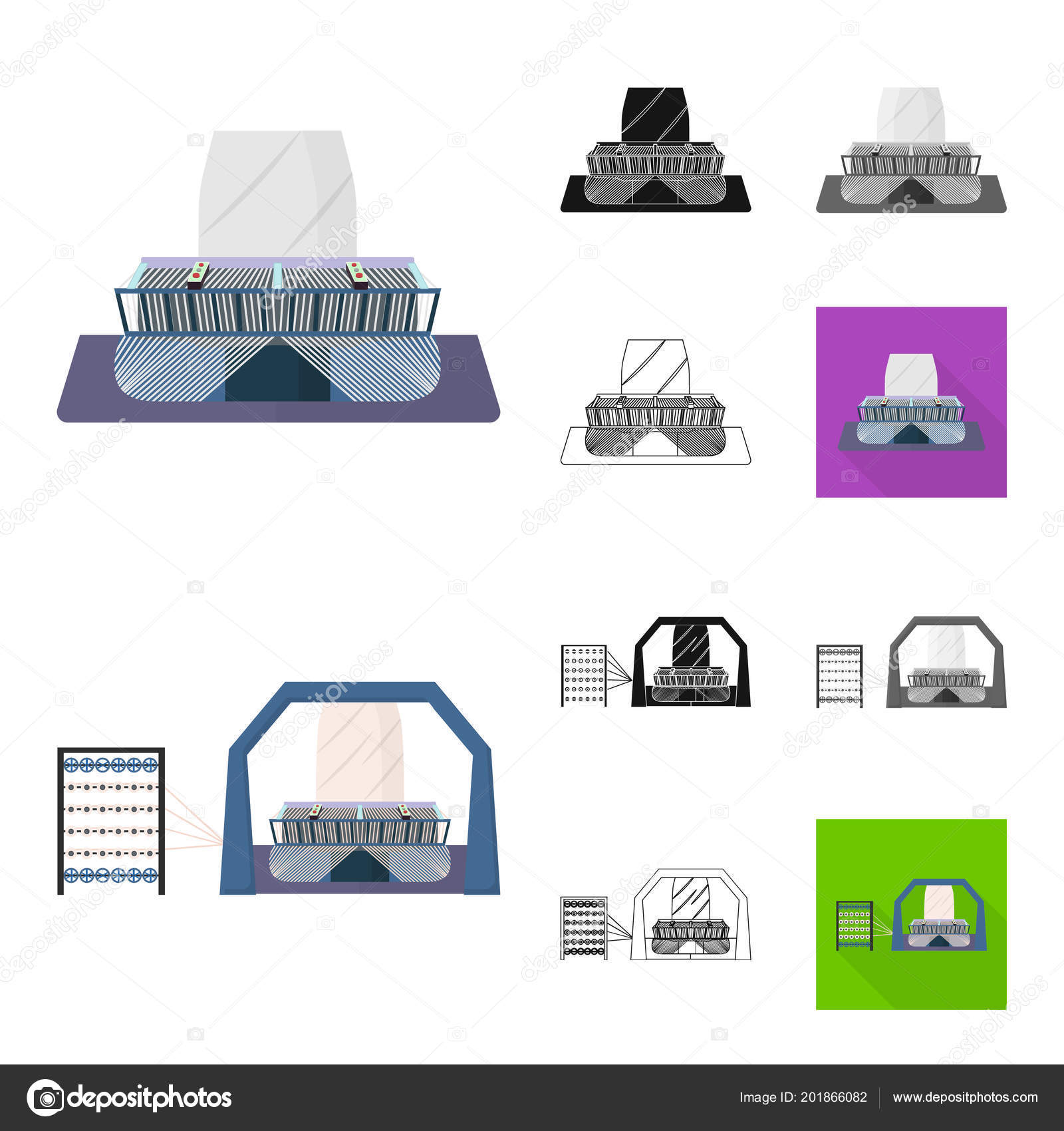 Textile Industry Cartoon Black Flat Monochrome Outline Icons In Set