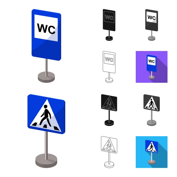 Different types of road signs cartoon icons in set collection for ...