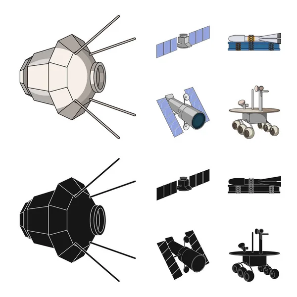 Space technology cartoon icons in set collection for design.Spacecraft ...