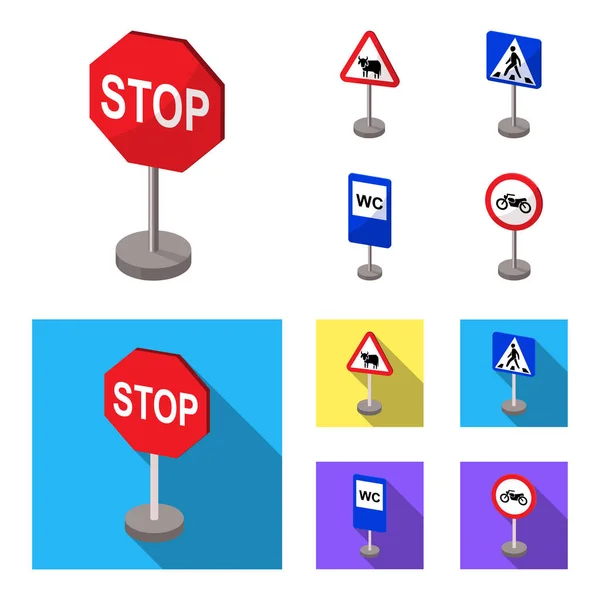 Road signs set icons in cartoon style. Big collection of road signs ...