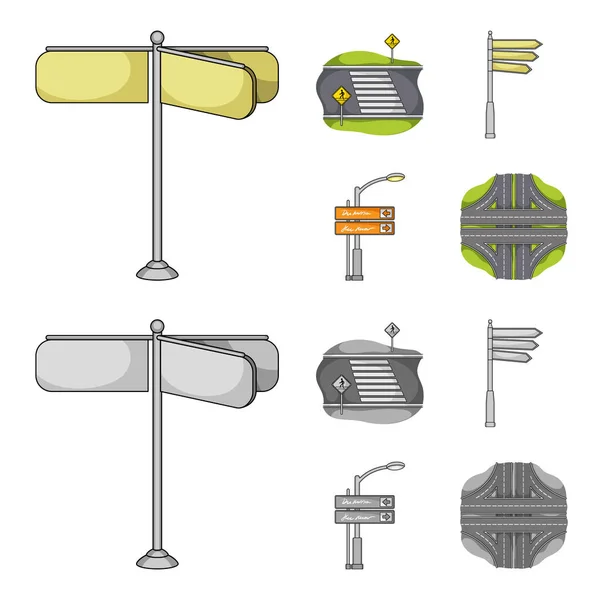 Direction signs and other web icon in cartoon style.Road junctions and ...