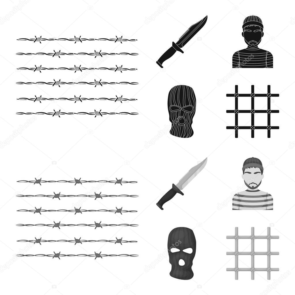Cuchillo, prisionero, m scara en la cara, rejilla de acero. Iconos de ...