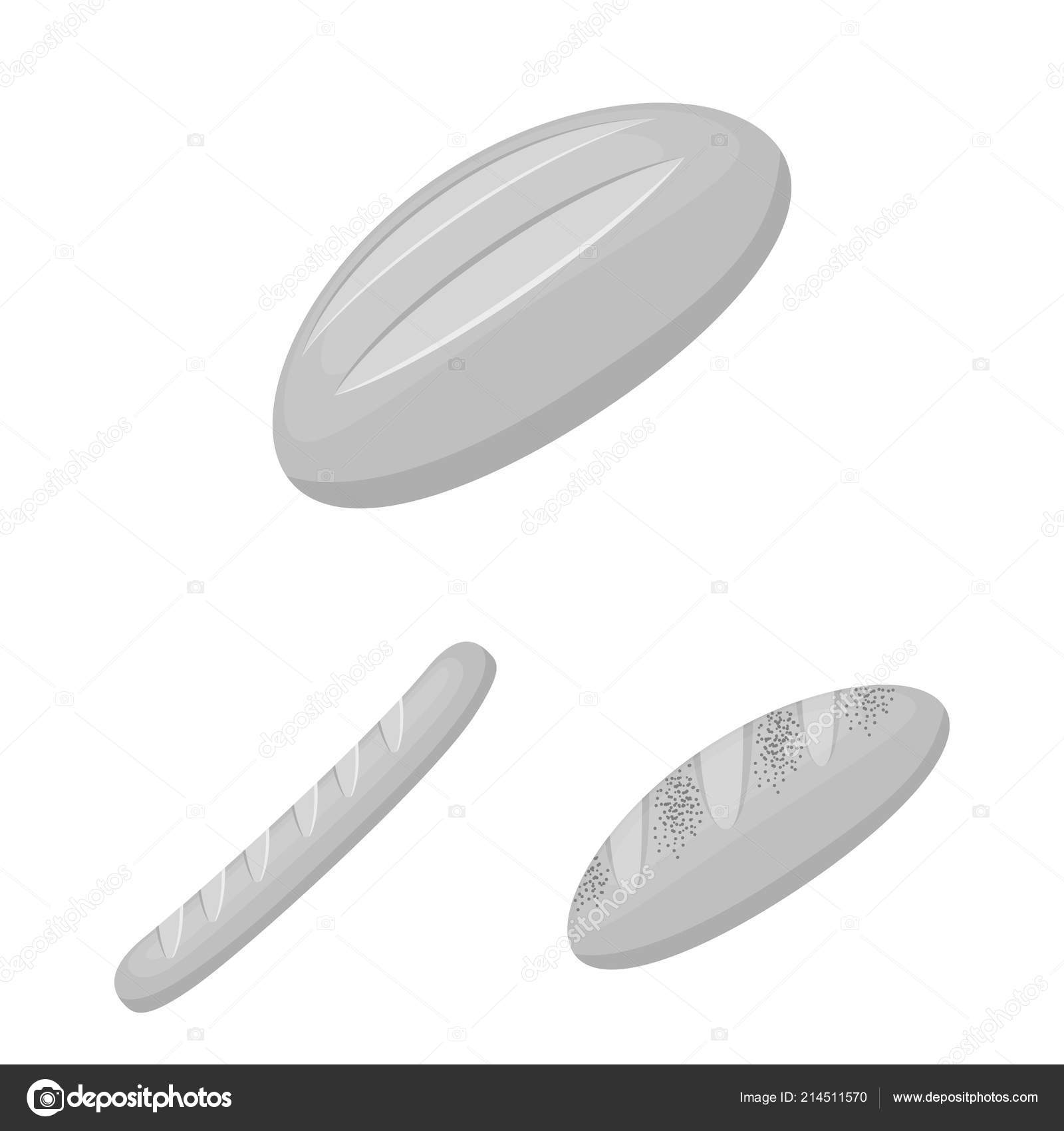 Types of bread monochrome icons in set collection for design. Bakery ...