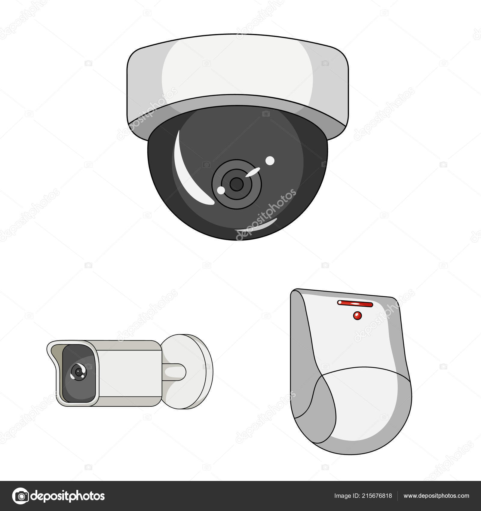 Cctv 및 카메라 아이콘 벡터 일러스트입니다. Cctv와 시스템 재고 벡터 일러스트 레이 션의 컬렉션. 스톡 벡터 ...