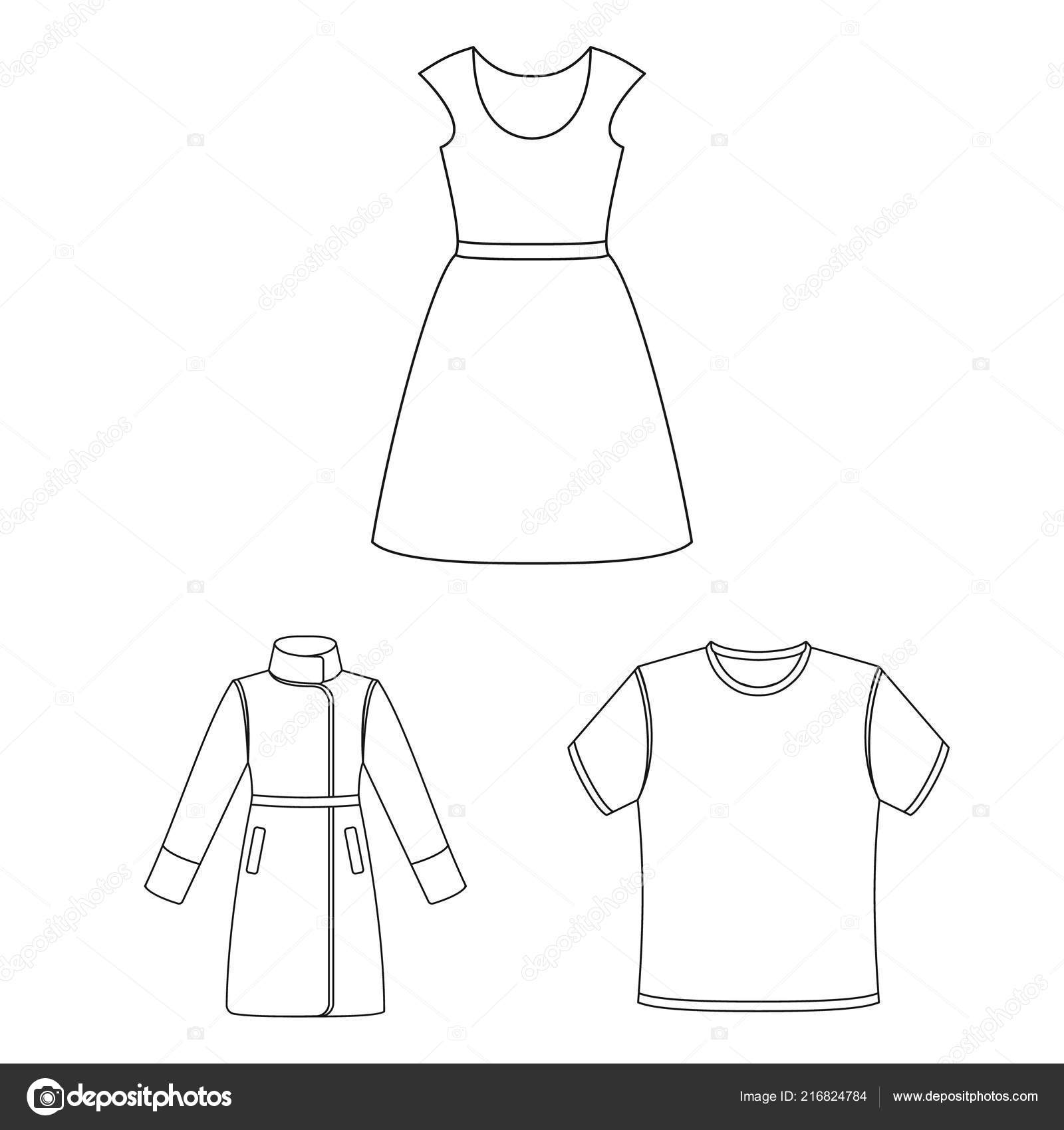 Different kinds of clothes outline icons in set collection for design ...