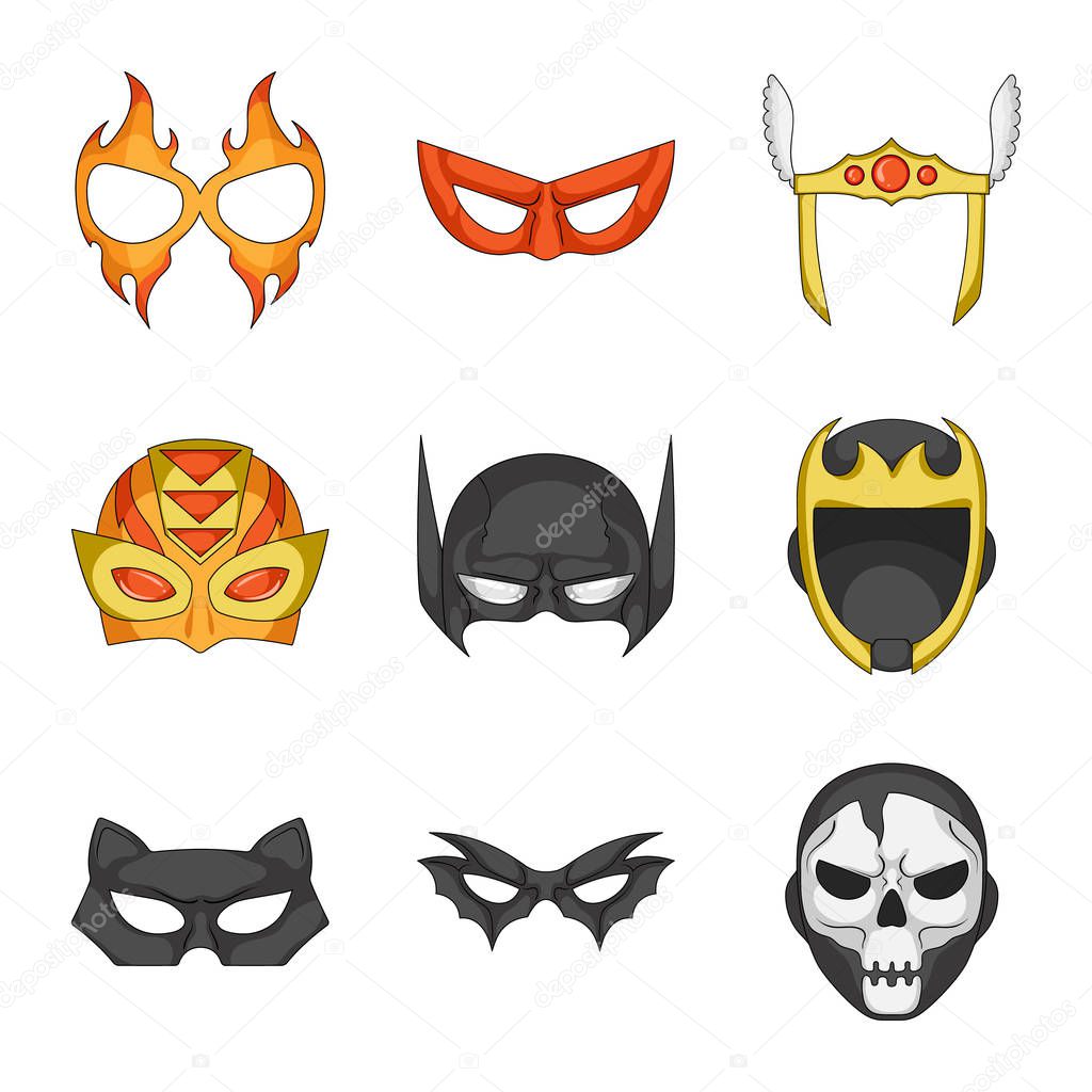 Ilustración Vectorial De Héroe Y Máscara Símbolo Colección De Héroe Y