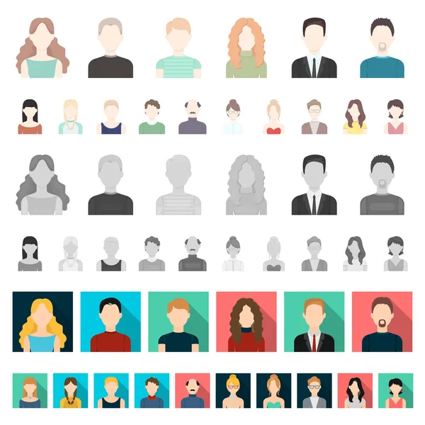 디자인에 대 한 설정된 컬렉션에 아바타와 얼굴 만화 아이콘. 사람 모양 벡터 기호 재고 웹 일러스트. 스톡 벡터 ...
