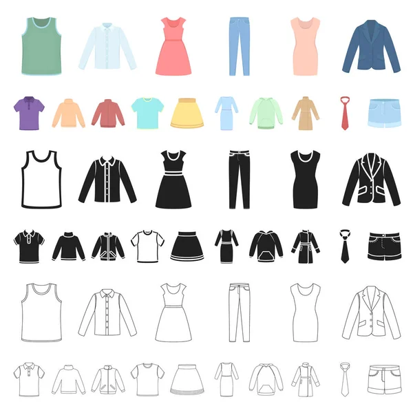 Different kinds of clothes cartoon icons in set collection for design ...