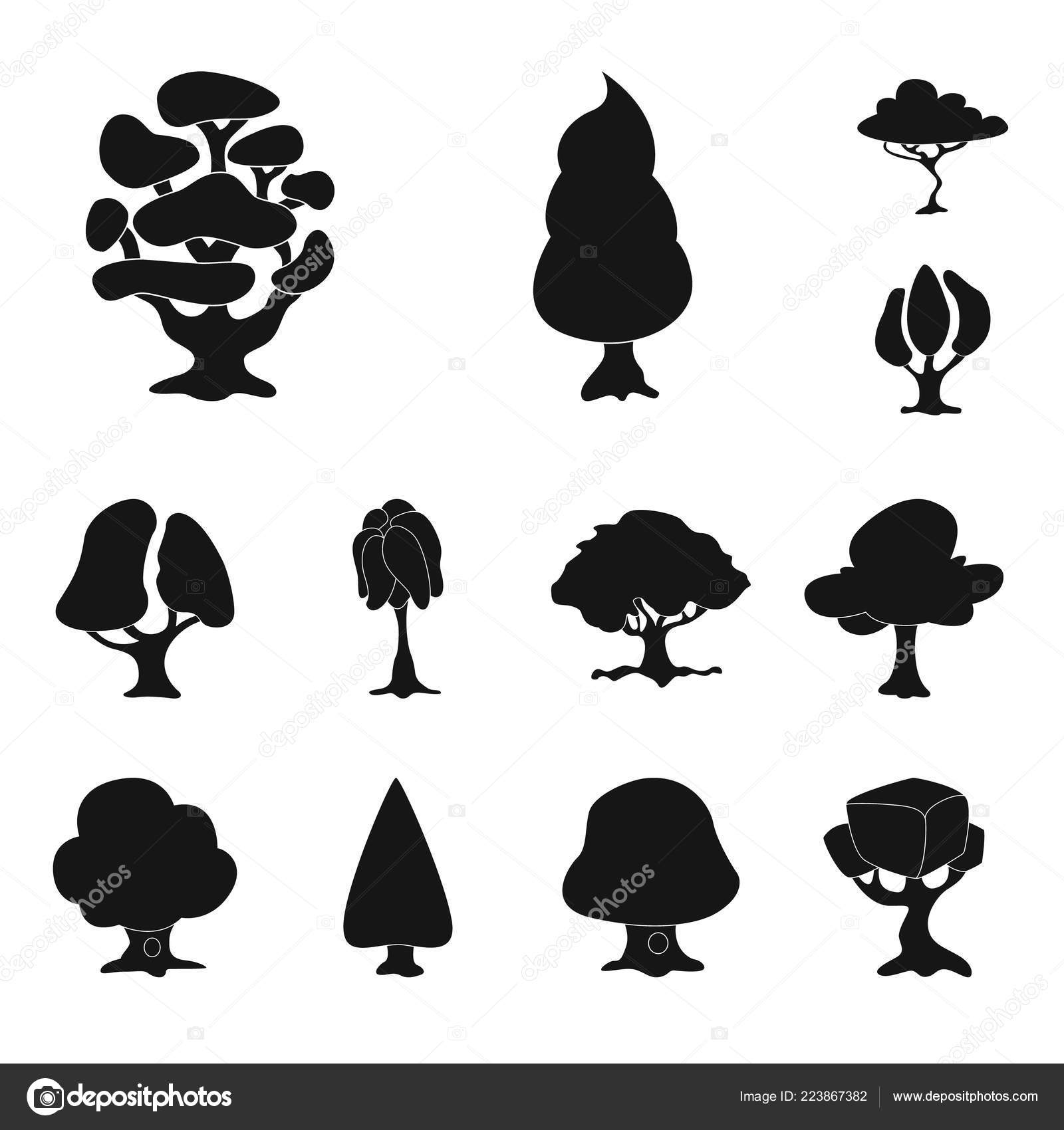 Vector illustration of tree and nature logo. Collection of tree and ...
