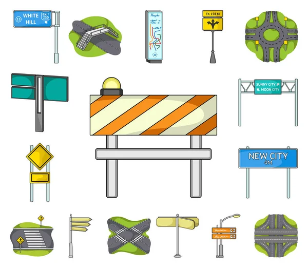 Direction signs and other web icon in cartoon style.Road junctions and ...