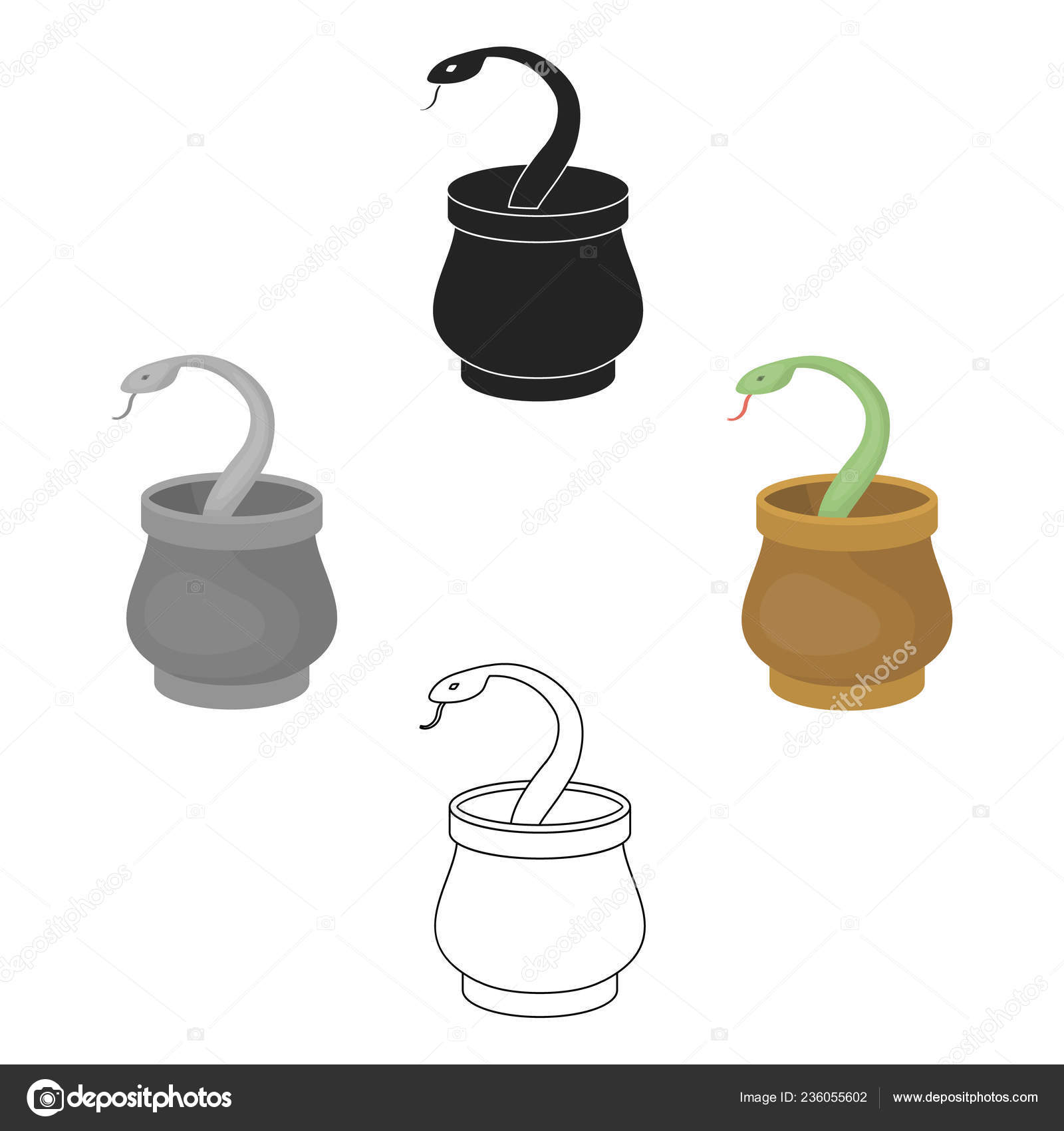Snake Basket Icon Cartoon Style Isolated White Background Arab Emirates ...